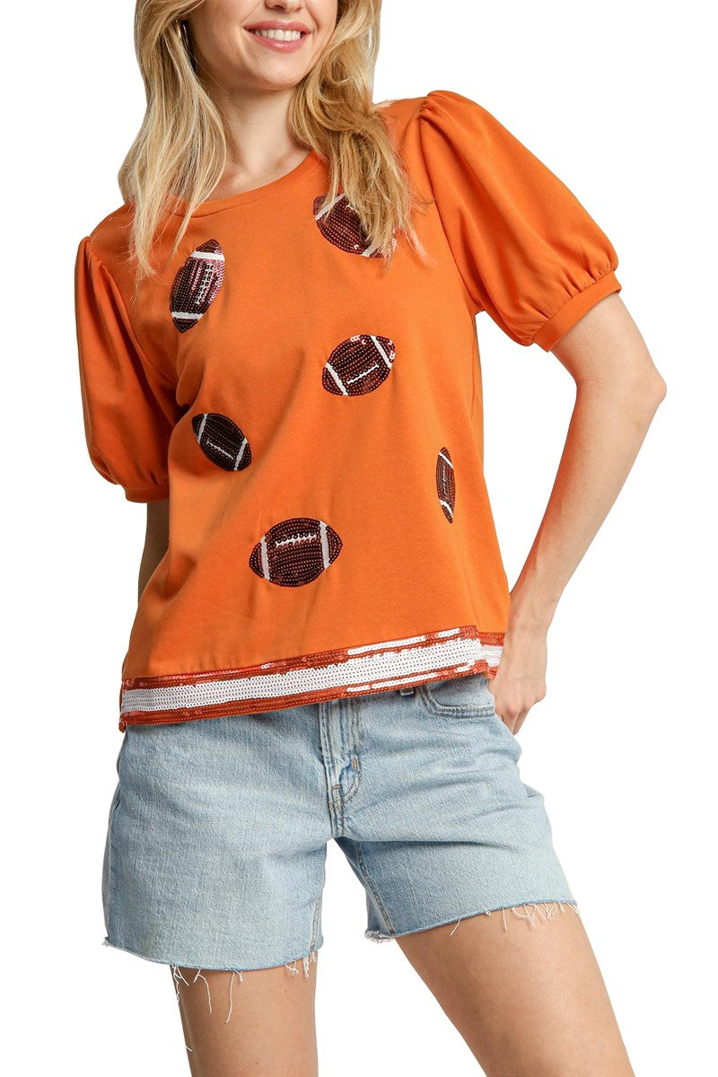 Orange Football Top – Southern Gyp Boutique